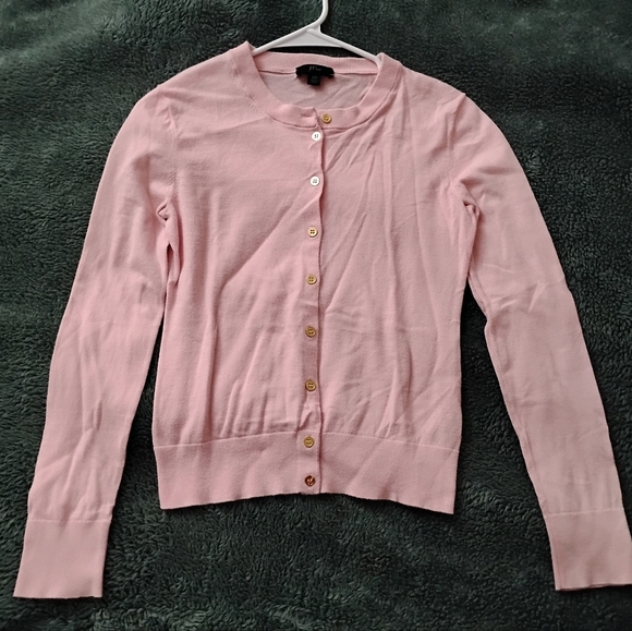 J. Crew | Sweaters | J Crew Pink Button Up Cardigan Sweater Womens Size ...